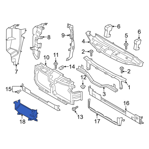 Ford OE LC3Z17B968D - Front Lower Radiator Support Air Deflector