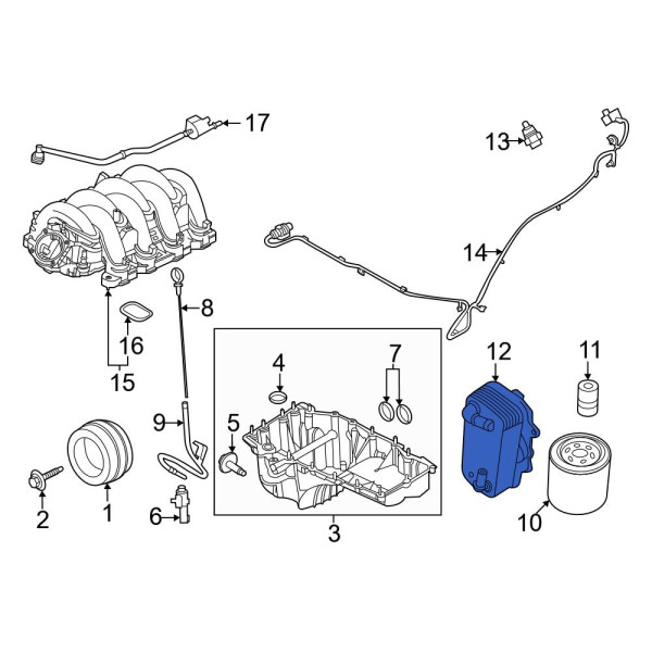 Ford OE LC3Z6A642A - Engine Oil Cooler