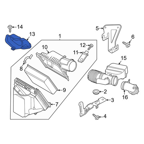 Ford OE LC3Z9C675A - Front Engine Air Intake Hose