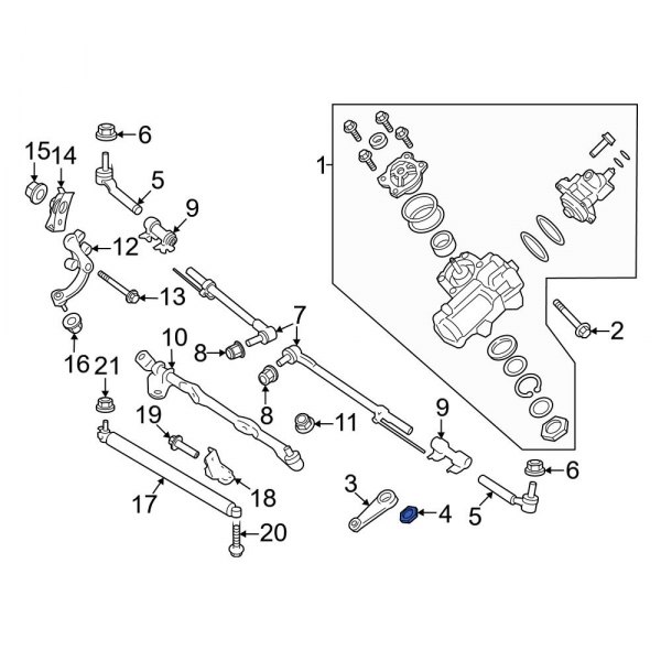 Ford OE W709296S441 - Steering Pitman Arm Nut