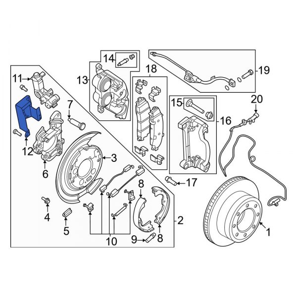 Ford OE PC3Z2B085B - Left Parking Brake Actuator Bracket