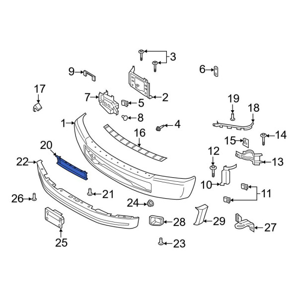 Ford OE LC3Z8419BA - Front Bumper Trim