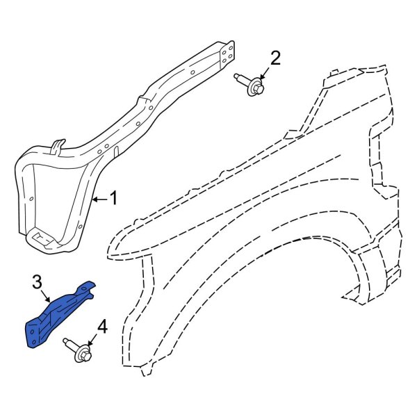 Ford OE HC3Z16B168A - Right Fender Rail Bracket