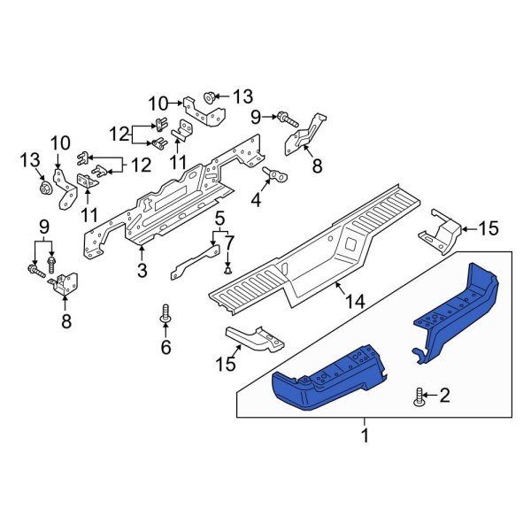 Ford OE HC3Z17906KA - Rear Bumper