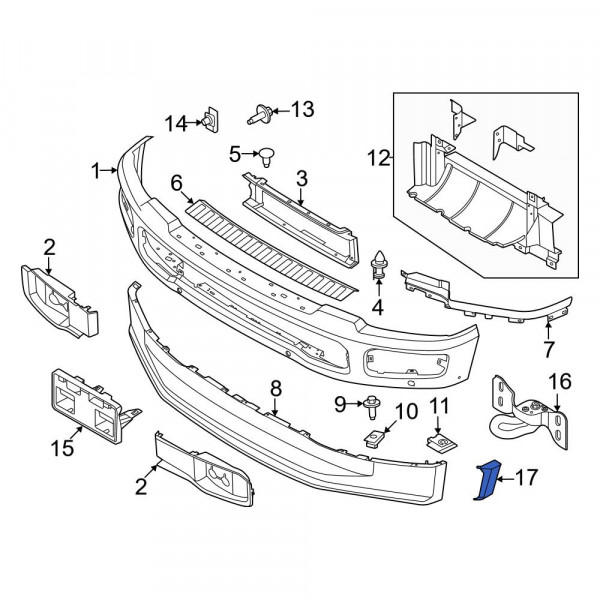 Ford OE PC3Z17K832A - Front Right Bumper Extension