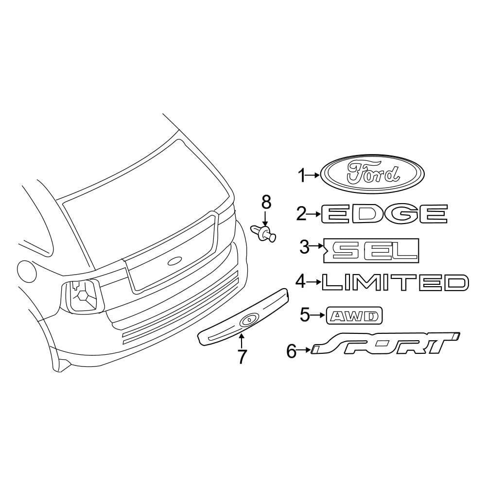 2008 Ford Edge Logos, Emblems, Lettering - Grille, Hood | CARiD