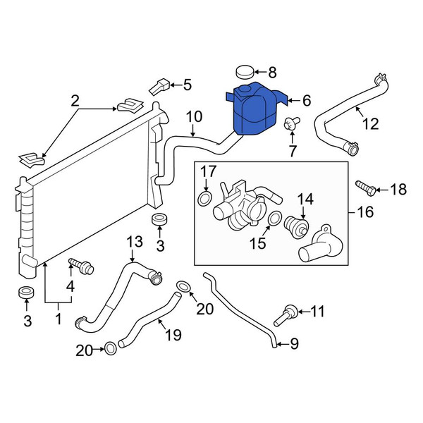 Ford OE AT4Z8A080CA - Engine Coolant Reservoir