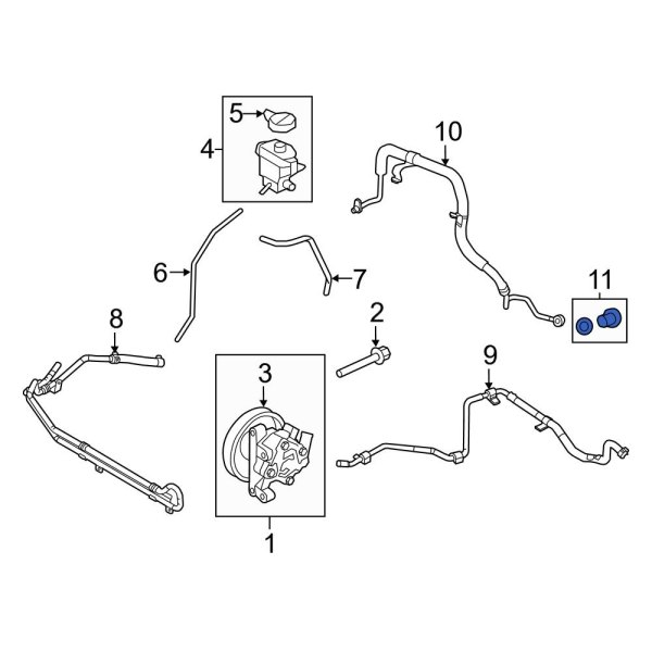 Ford OE 8E5Z3A705A - Power Steering Pressure Line Bolt
