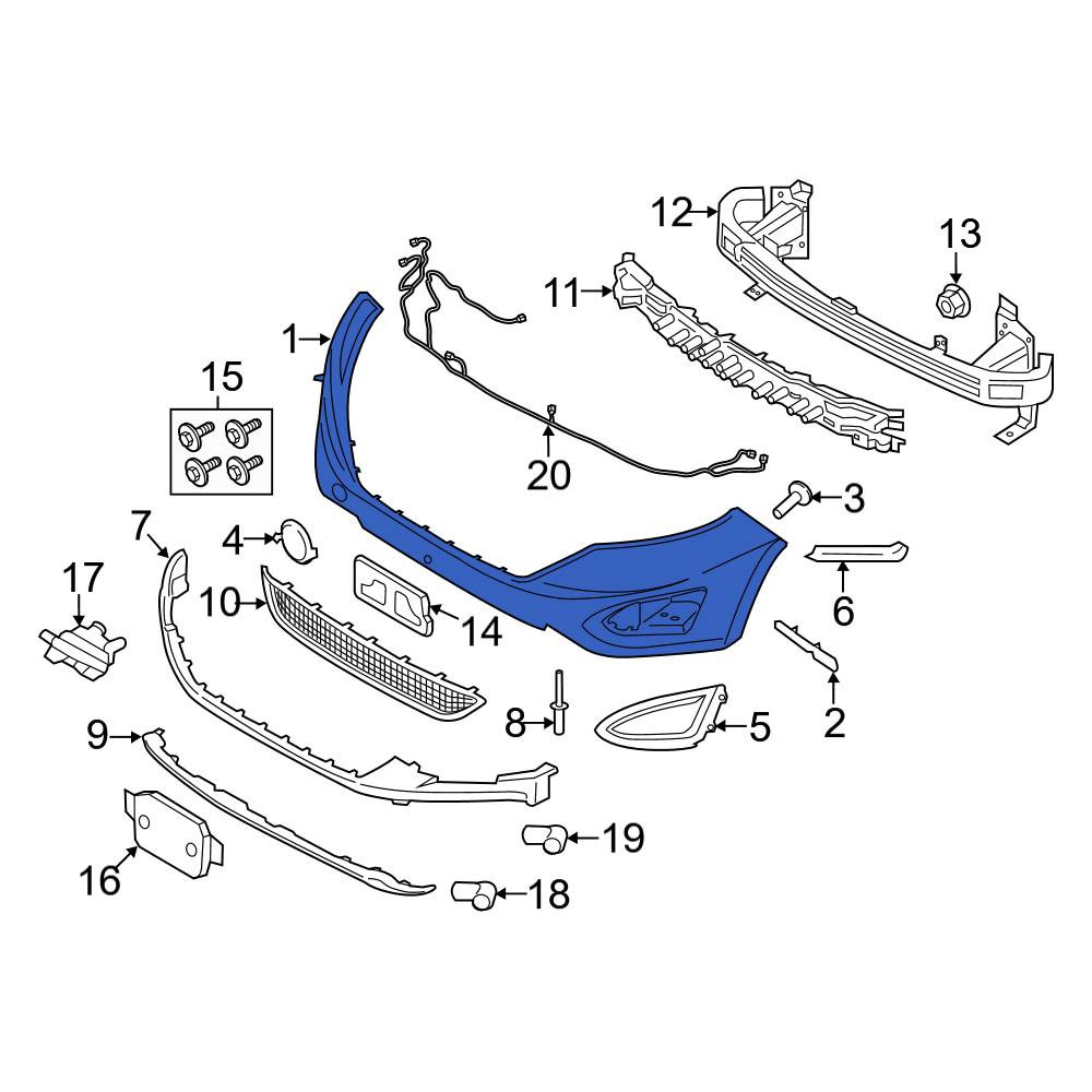 Ford OE FT4Z17D957APTM - Front Upper Bumper Cover