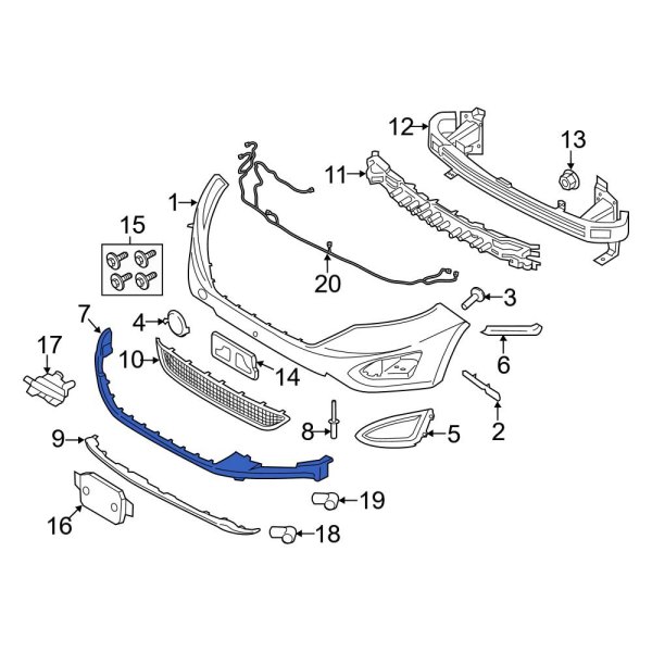 Ford OE FT4Z17D957AA - Front Lower Bumper Cover