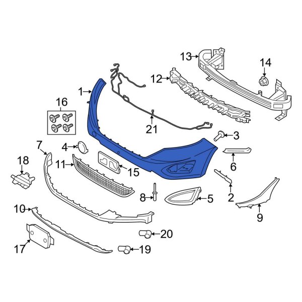 Ford OE FT4Z17D957EPTM - Front Upper Bumper Cover