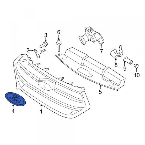 Ford OE JT4Z8213A - Front Grille Emblem