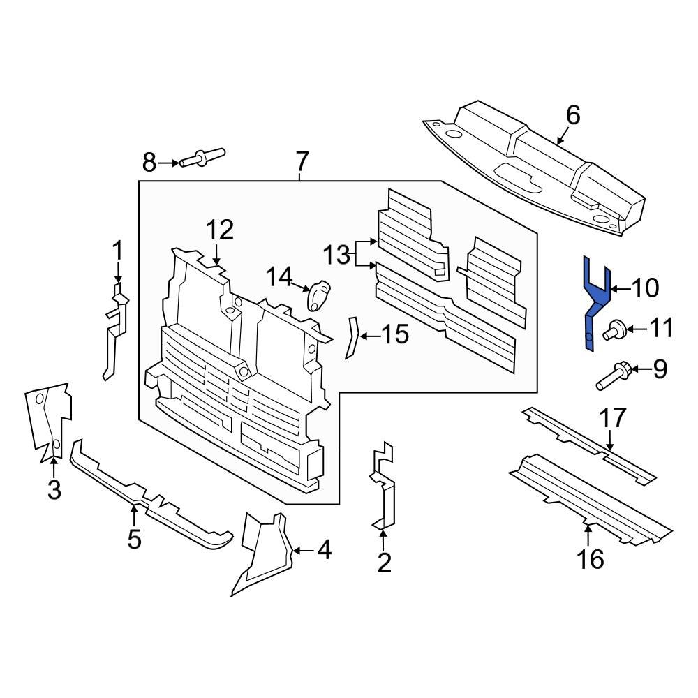 Ford OE FT4Z8472A - Radiator Shutter Spacer