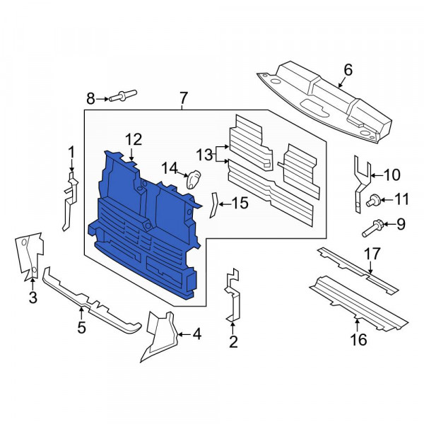 Ford OE FT4Z8B455B - Front Radiator Shutter Assembly