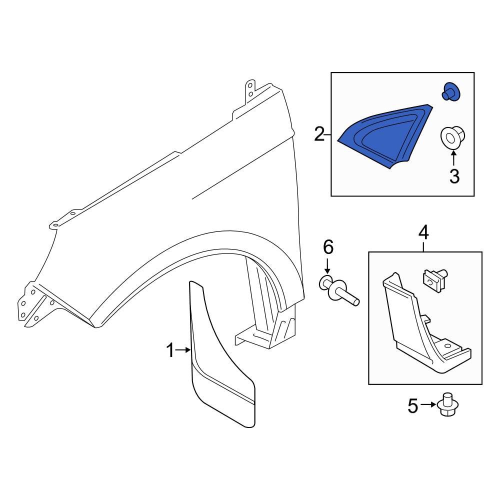 Ford OE FT4Z5810176AB - Front Right Lower Fender Molding