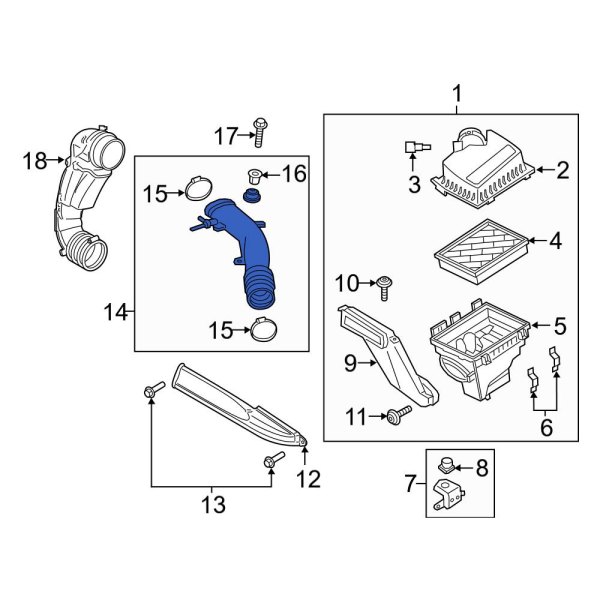 Ford OE K2GZ9B659A - Engine Air Intake Hose