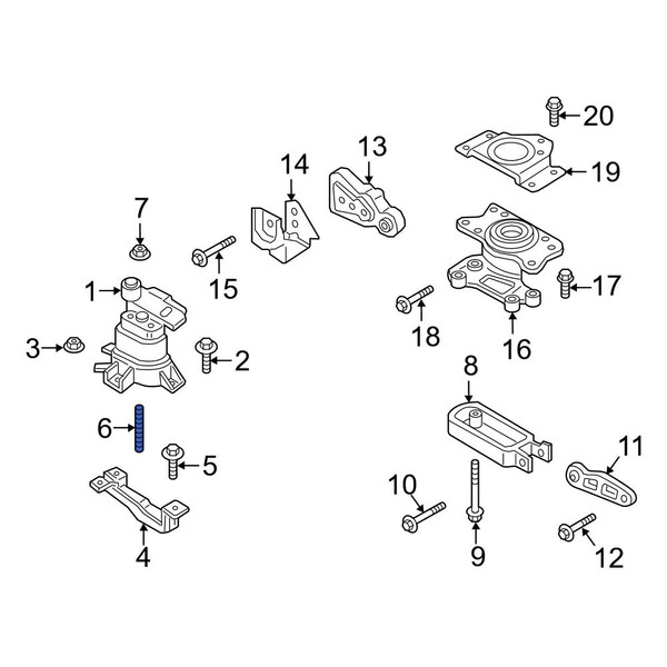 Ford OE W716197S439 - Engine Mount Stud