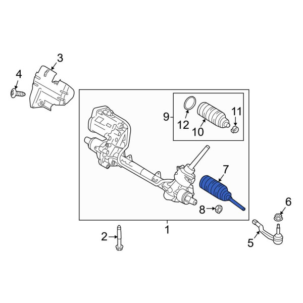Ford OE DG9Z3280A - Front Inner Steering Tie Rod End