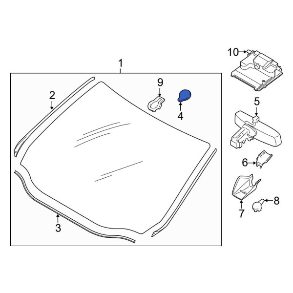 Ford OE F7AZ17698BA - Interior Rear View Mirror Bracket