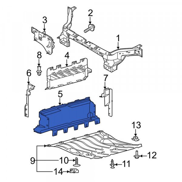 Ford OE LJ9Z8327A - Front Lower Radiator Support Air Deflector