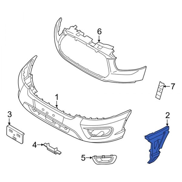 Ford OE LK4Z17C947A - Front Right Bumper Guide