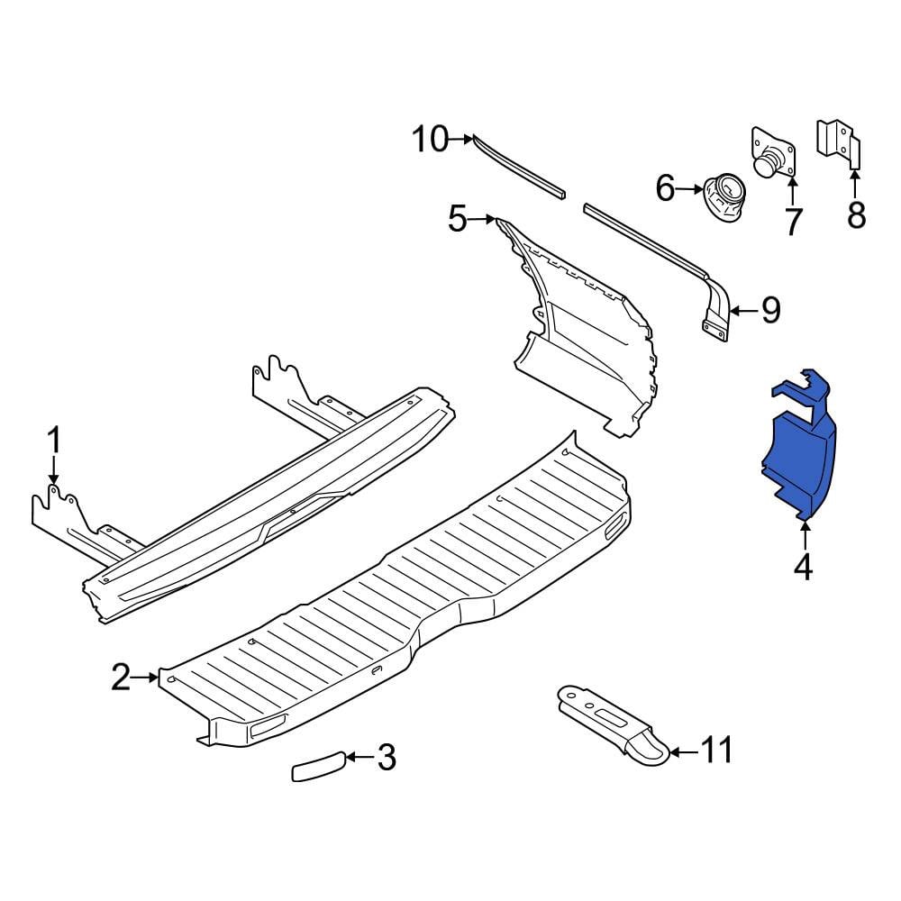 Ford OE LK4Z17F774FC - Rear Right Bumper Corner Cover