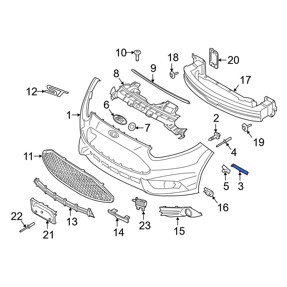 Ford OE AE8Z17E856A - Front Right Bumper Cover Bracket
