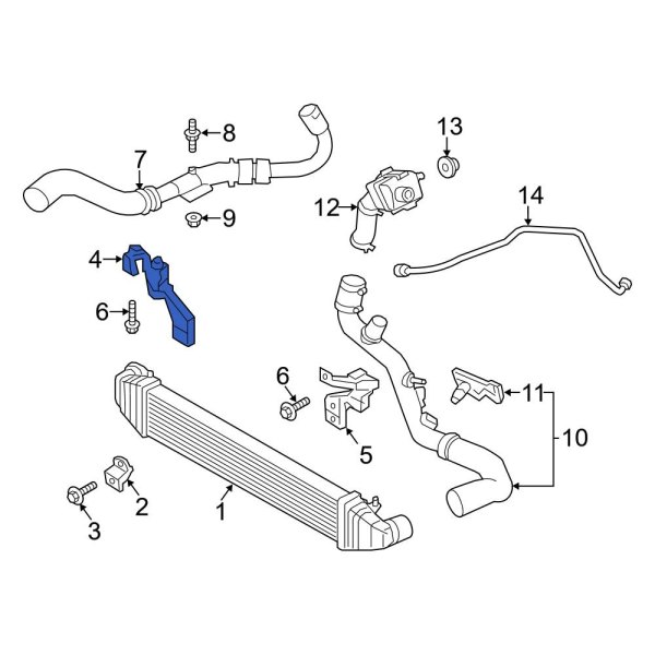 Ford OE D2BZ6K784A - Rear Right Intercooler Bracket