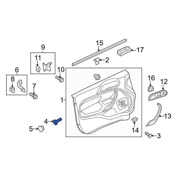 Ford OE W710836S424 - Front Door Interior Trim Panel Screw