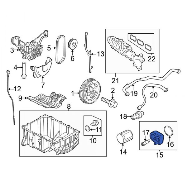 Ford OE CM5Z6B856A - Engine Oil Cooler