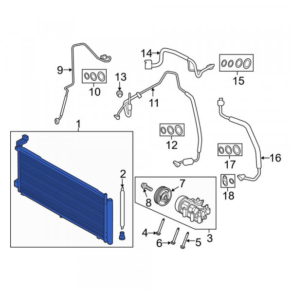 Ford OE H6BZ19712D - A/C Condenser