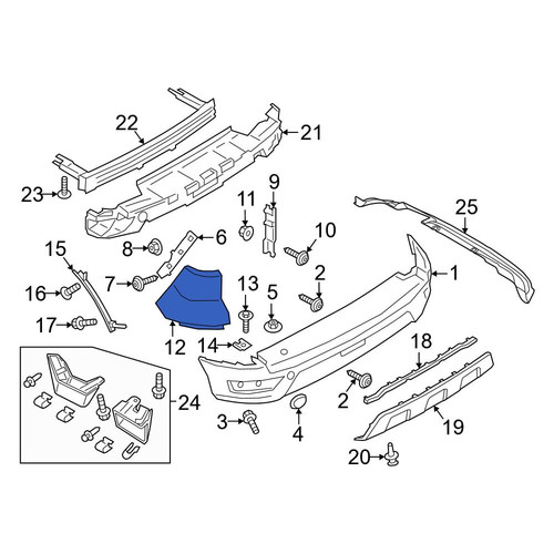 Ford OE GN1Z17626AH - Rear Left Bumper Corner Cover