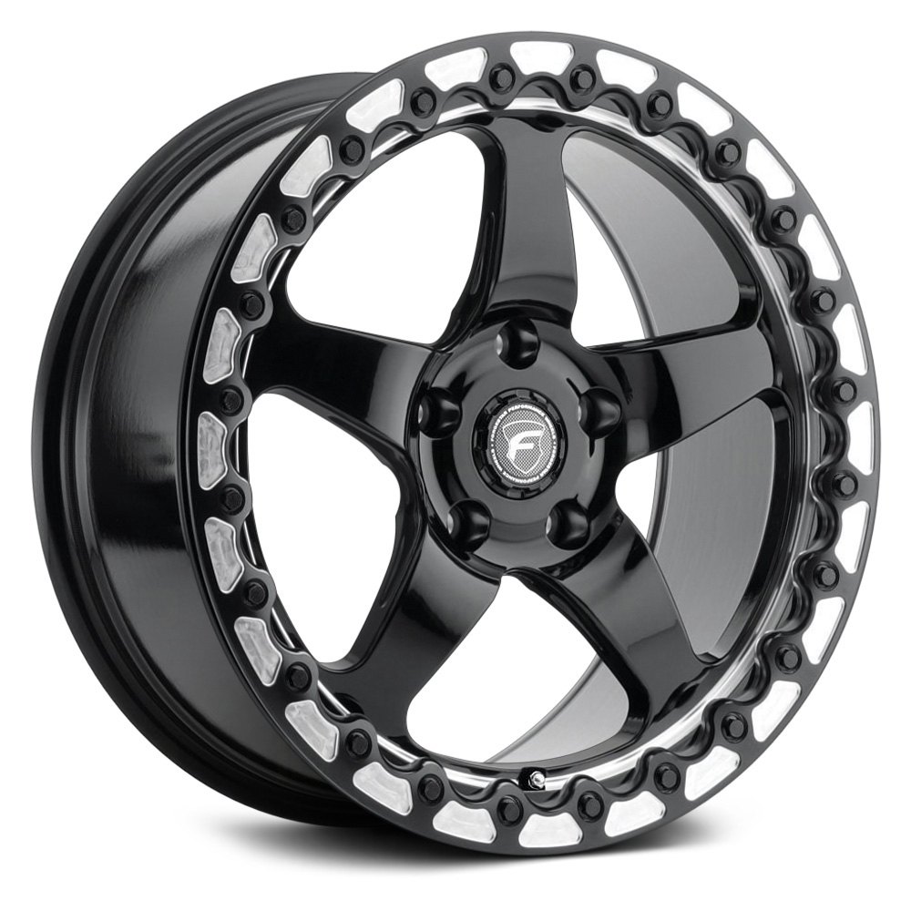 FORGESTAR® D5 BEADLOCK Wheels - Gloss Black with Machined Lip Rims ...