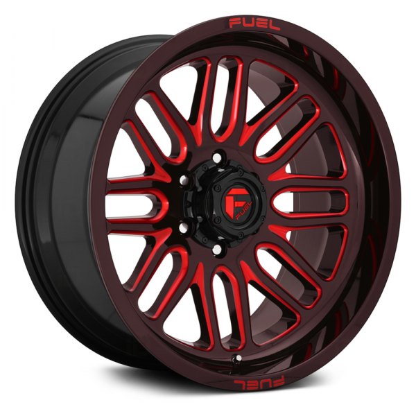 FUEL® D663 IGNITE Wheels - Gloss Black with Candy Red Accents Rims
