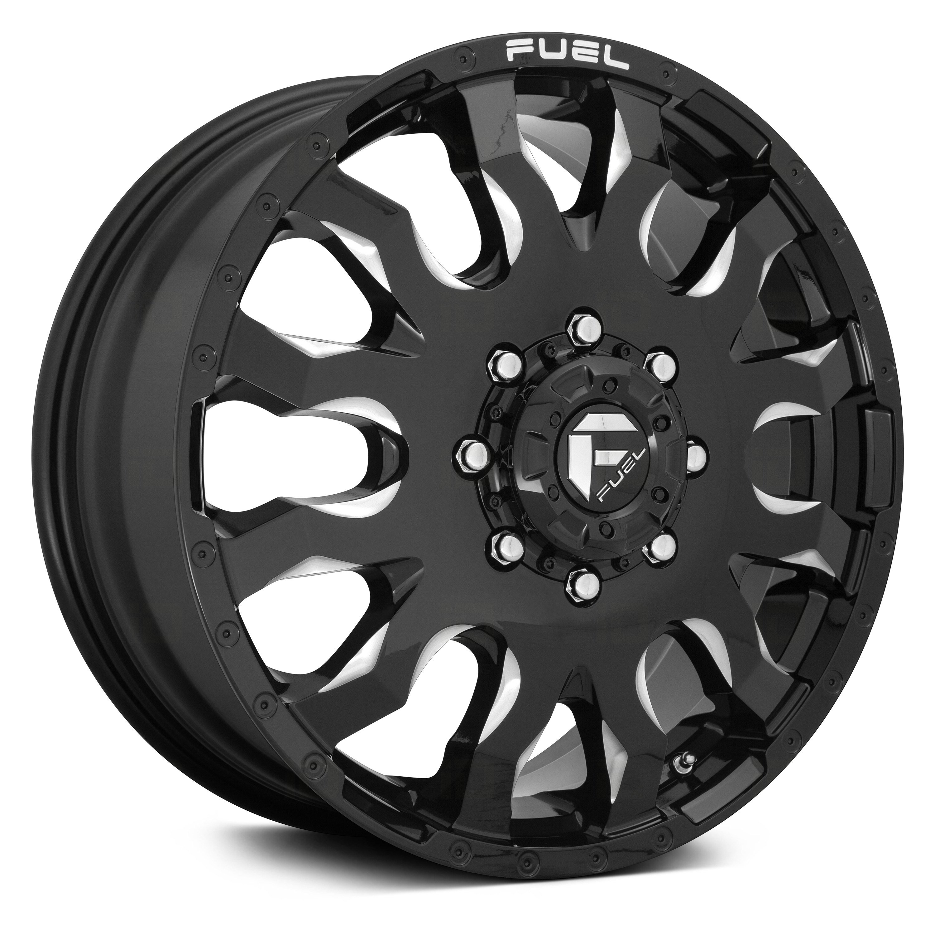 FUEL® D673 DUALLY BLITZ Wheels - Gloss Black with Milled Accents Rims ...