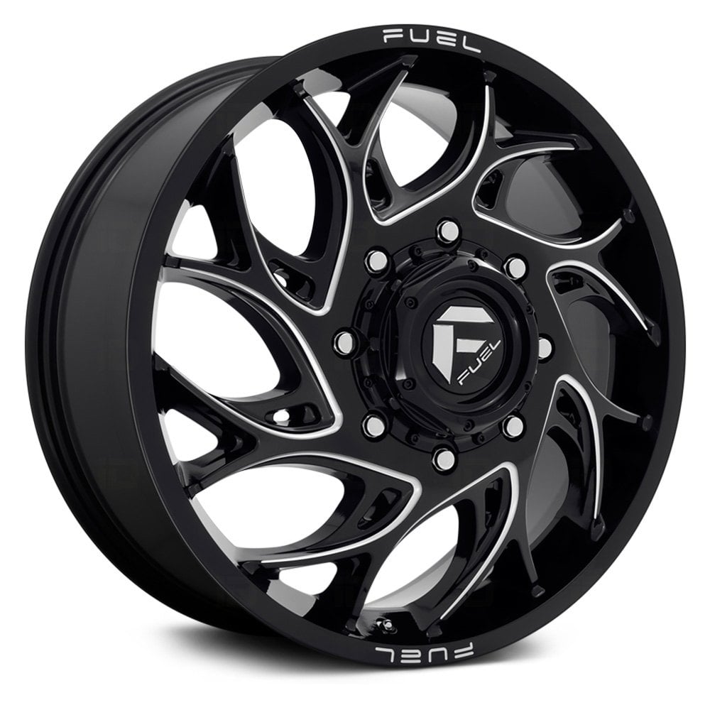 FUEL® D741 DUALLY RUNNER Wheels - Gloss Black with Milled Accents Rims