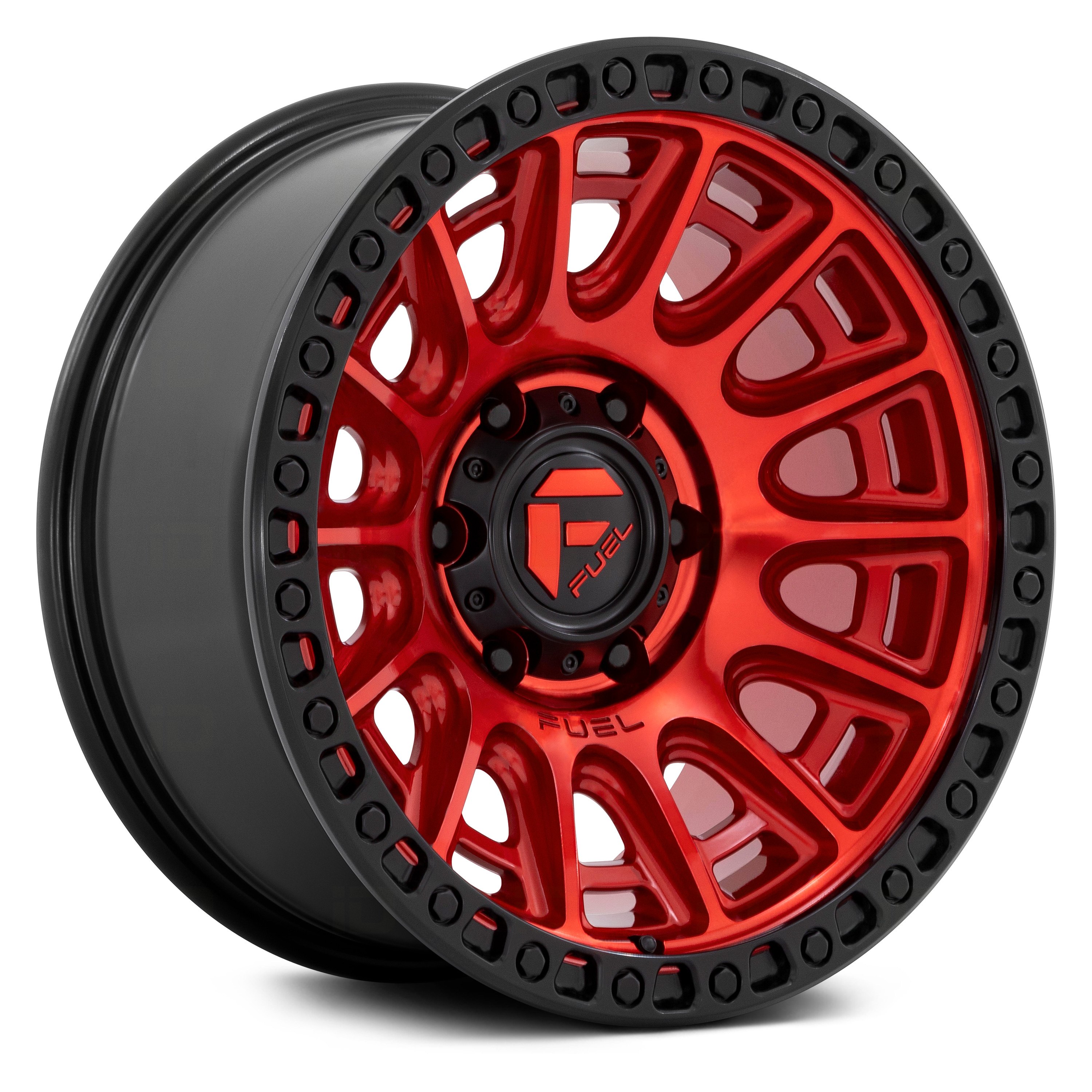 FUEL® D834 CYCLE Wheels - Candy Red with Black Ring Rims