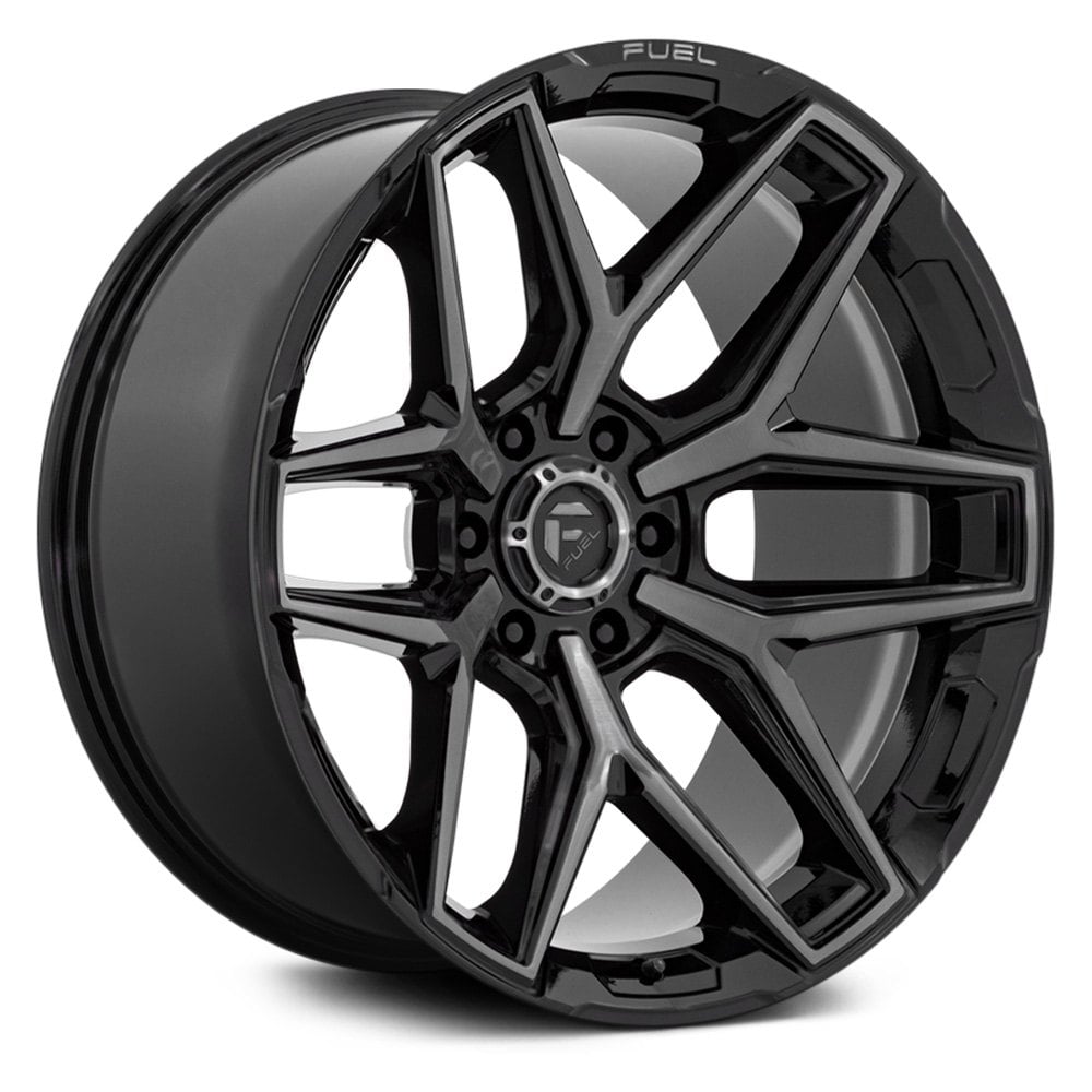 FUEL® FC854 FLUX 6 Wheels - Gloss Black with Brushed Face Rims
