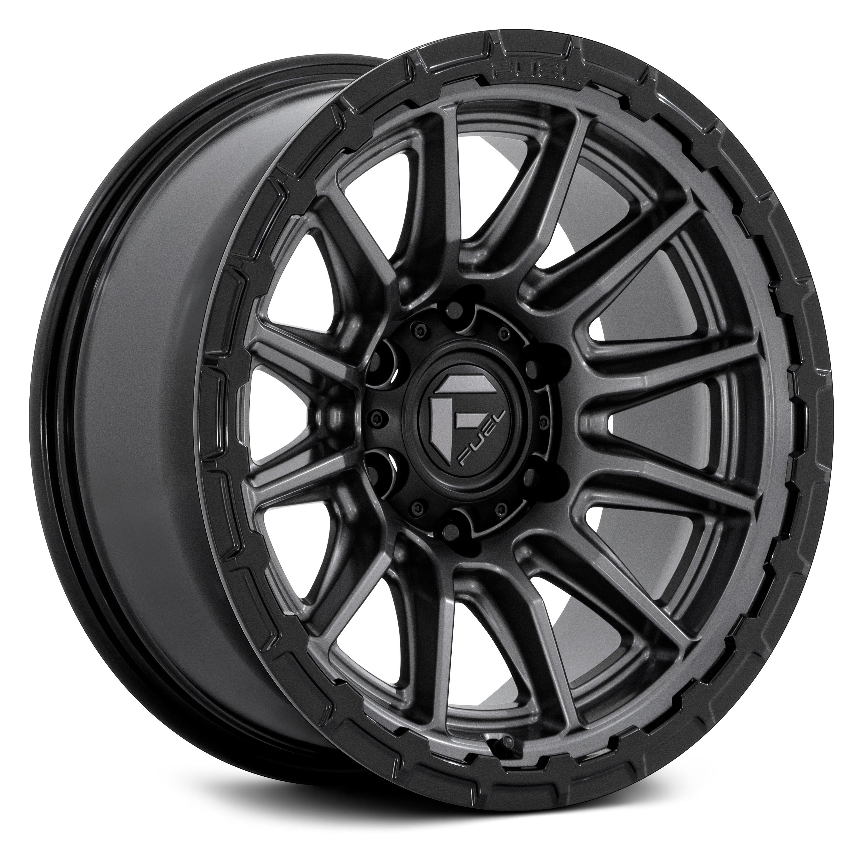 FUEL® FC866 PISTON Wheels - Matte Gunmetal with Gloss Black Lip Rims