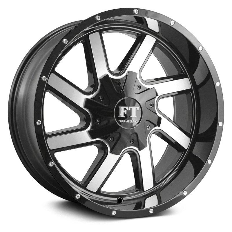Full Throttle® FT1 Wheels - Gloss Black with Machined Face Rims ...