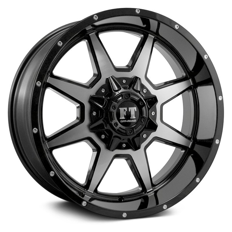 FULL THROTTLE® FT2 Wheels - Gloss Black with Machined Face Rims