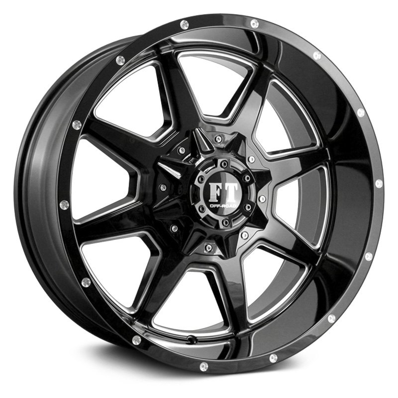 FULL THROTTLE® FT2 Wheels - Gloss Black with Milled Accents Rims