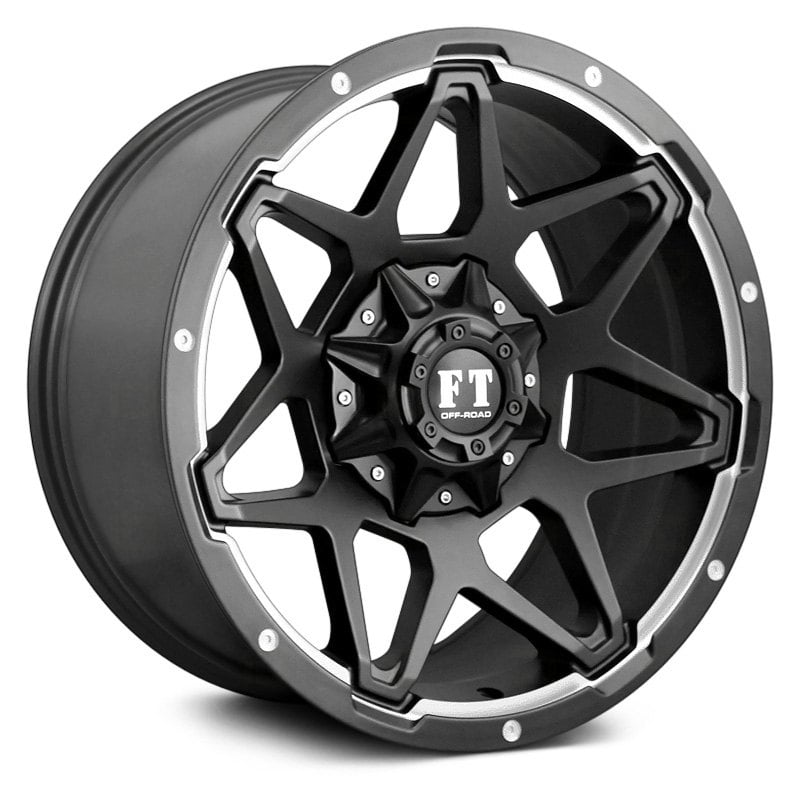 FULL THROTTLE® FT4 Wheels - Satin Black with Machined Undercut Rims