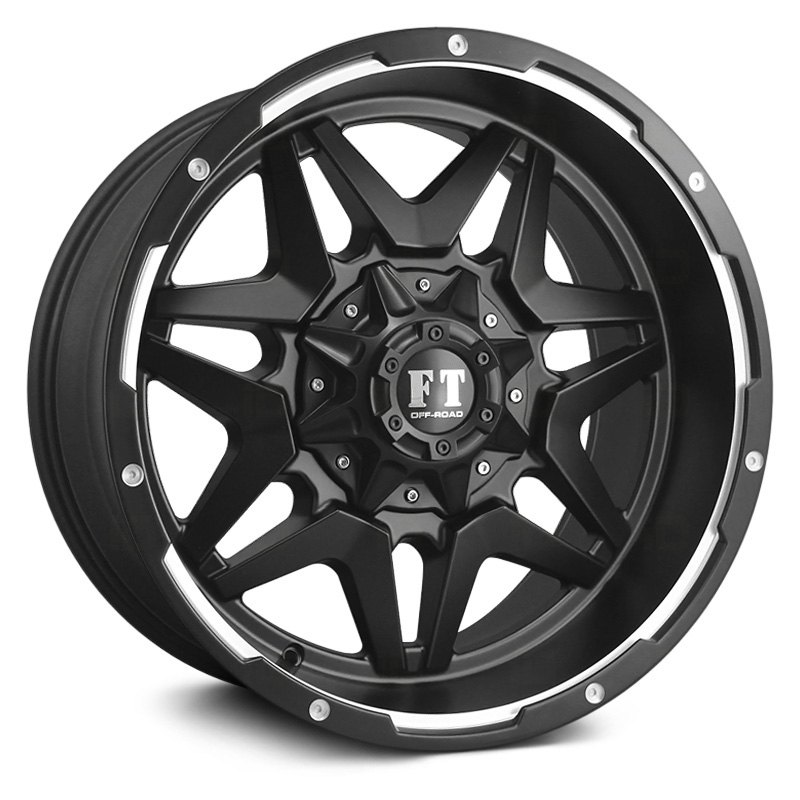 FULL THROTTLE® FT5 Wheels - Satin Black with Machined Undercut Rims