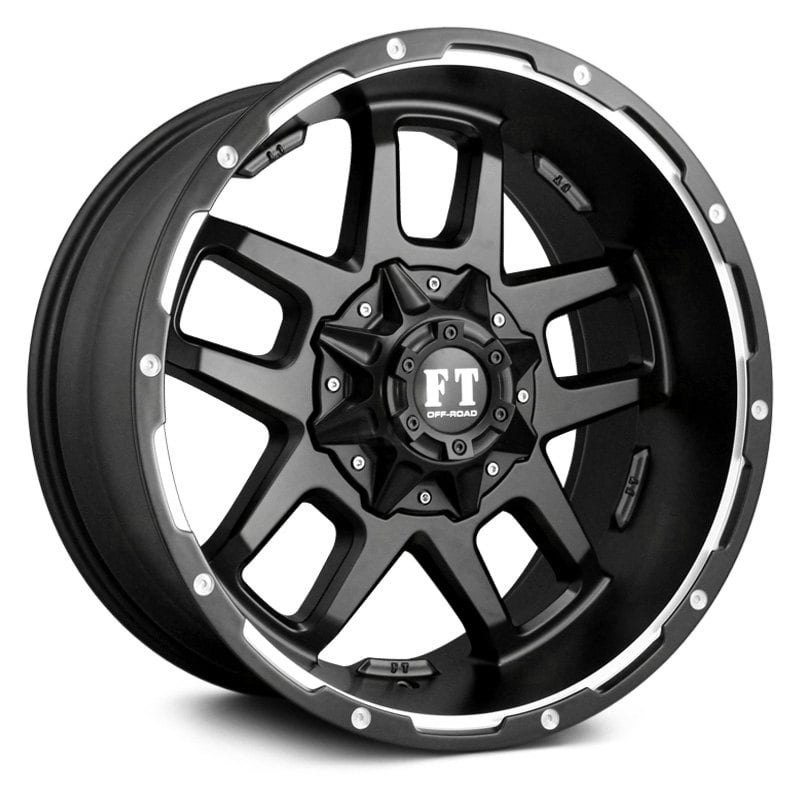 FULL THROTTLE® FT6 Wheels - Satin Black with Machined Undercut Rims
