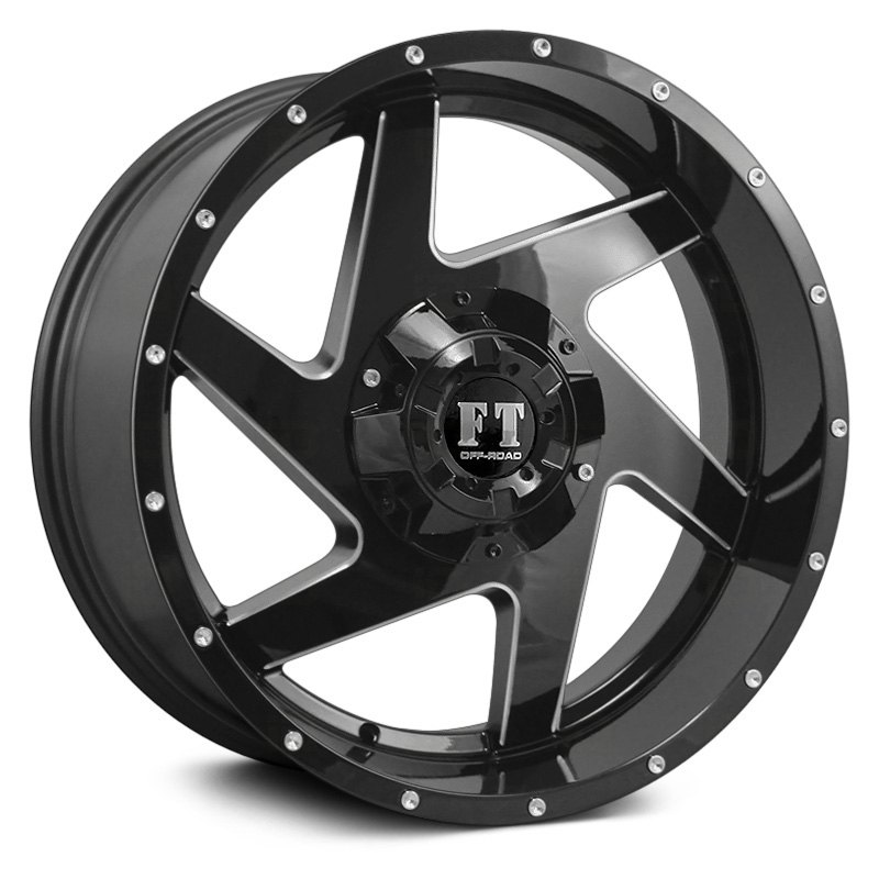 FULL THROTTLE® FT6052 Wheels - Gloss Black with Milled Accents Rims