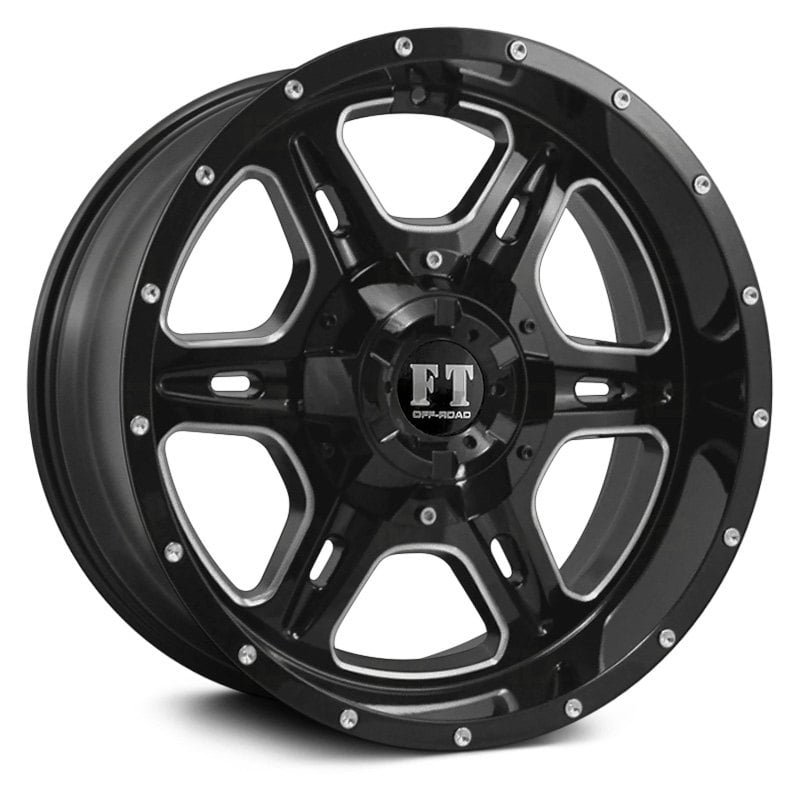 FULL THROTTLE® FT6054 Wheels - Gloss Black with Milled Accents Rims