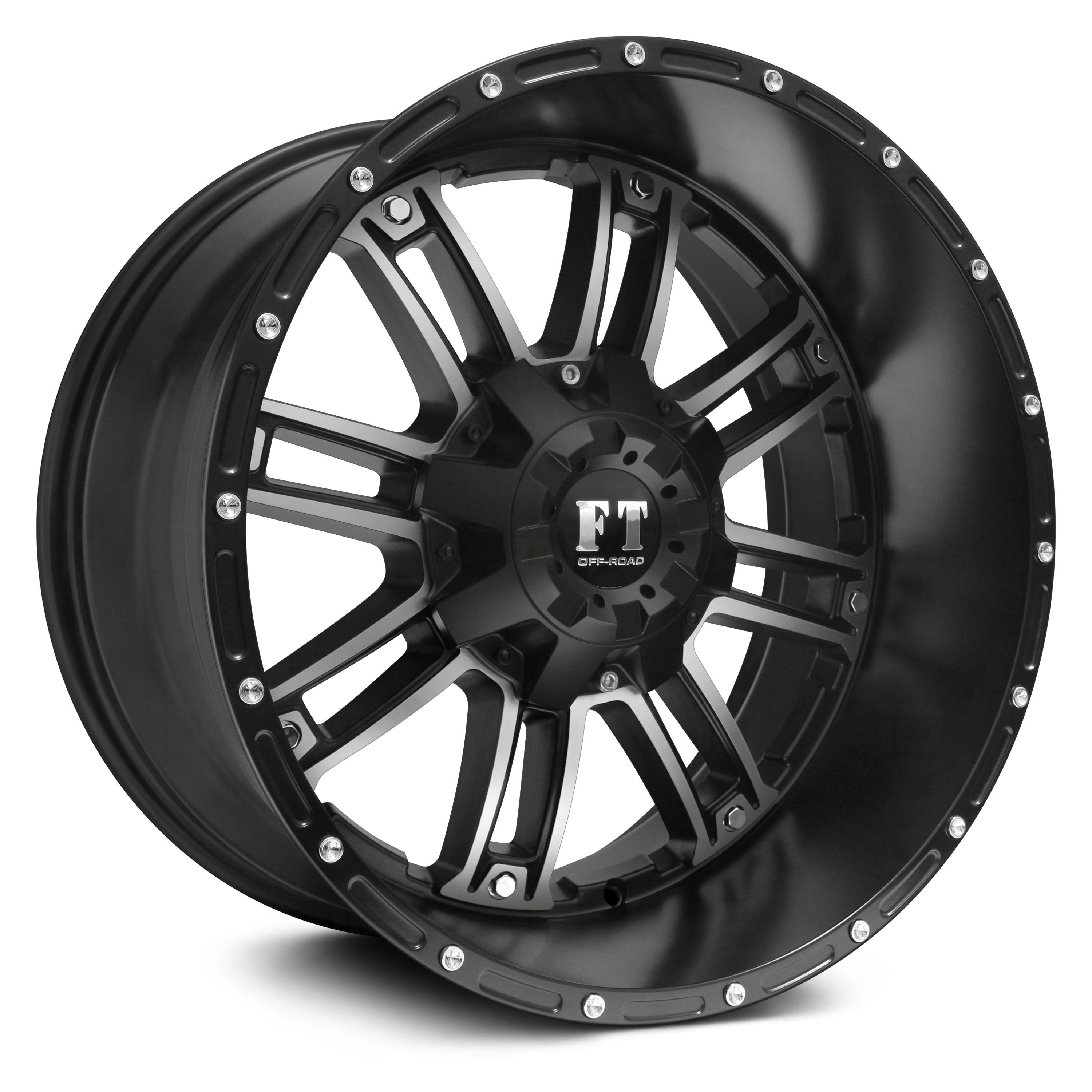 FULL THROTTLE® FT8033 Wheels - Satin Black with Machined Face Rims