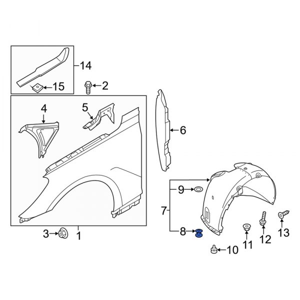 Genesis OE 1416003080 - Fender Liner Rivet