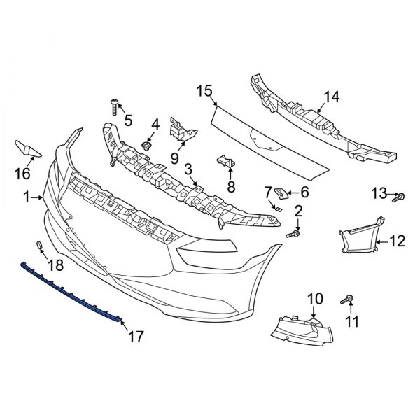 Genesis OE 86563D2510 - Front Bumper Trim